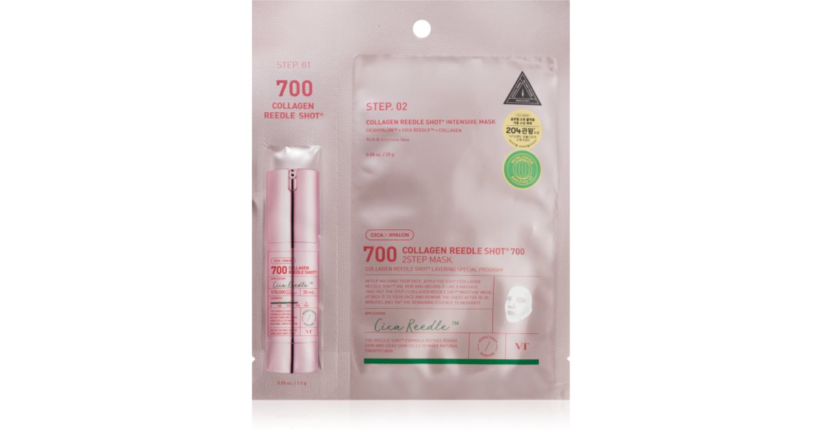 VT Cosmetics Collagen Reedle Shot 700 2-Step Mask masque liftant et ...