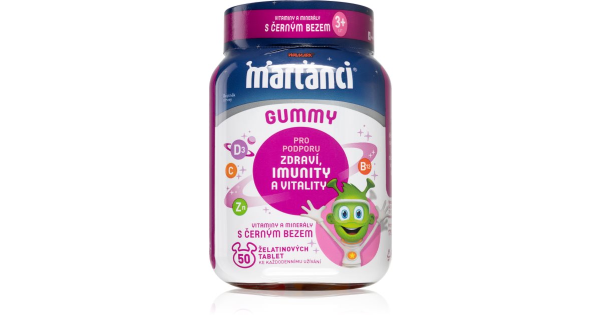 Marťánci Gummy Černý bez želatinové tablety pro podporu imunitního ...