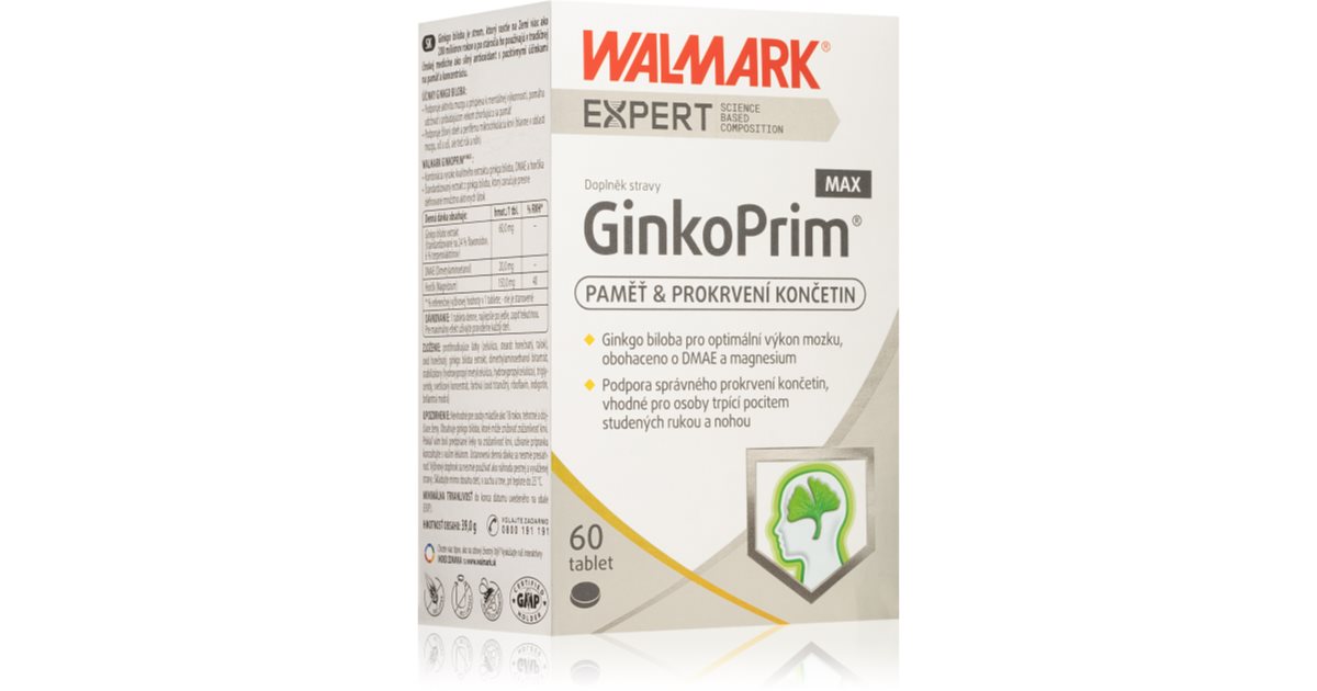 Walmark GinkgoPrim MAX tablety paměť a prokrvení končetin | notino.cz