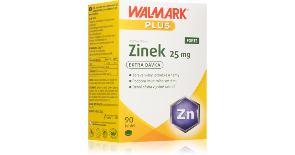 Walmark Zinek FORTE 25 mg tablety pro vlasy, nehty, pokožku a normální ...