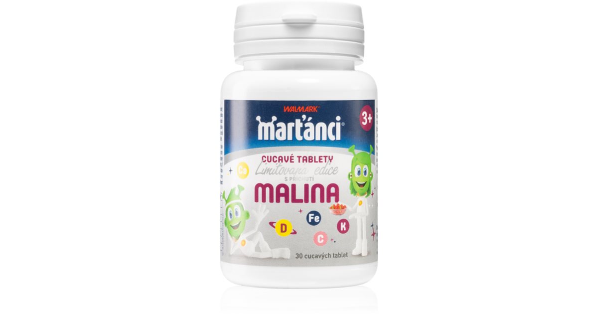 Walmark Marťánci cucavé tablety malina multivitamin pro děti | notino.cz