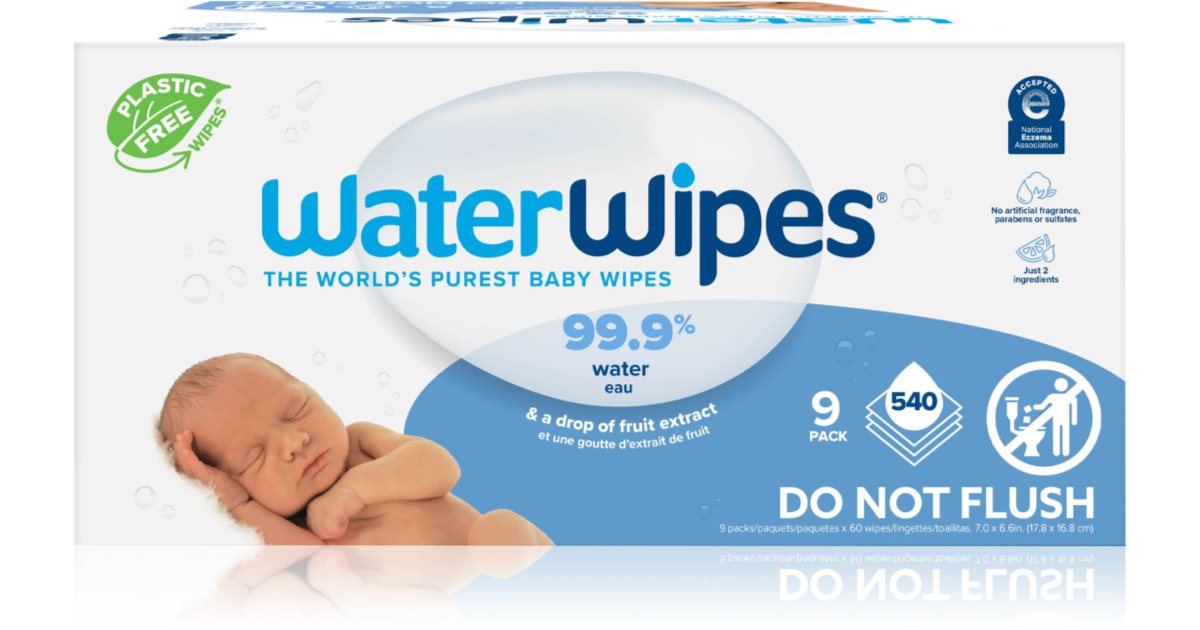 WaterWipes Baby Wipes 9 Pack toallitas húmedas suaves para bebés ...