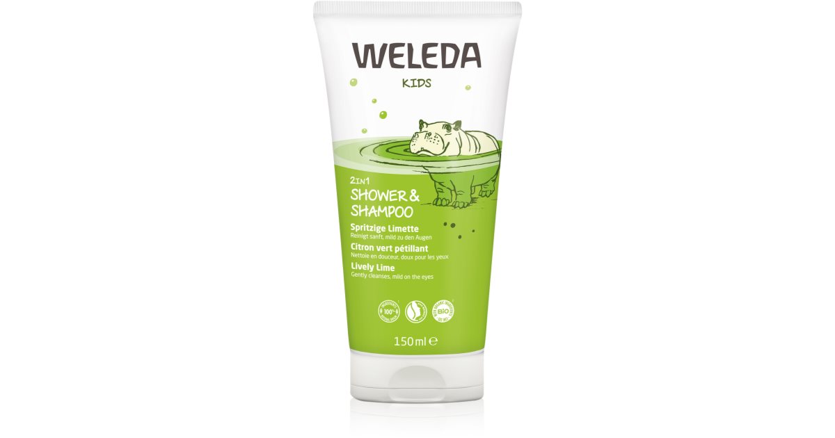 Weleda Kids Cheerful Lime Shower Cream and Shampoo for Children 2-in-1 ...