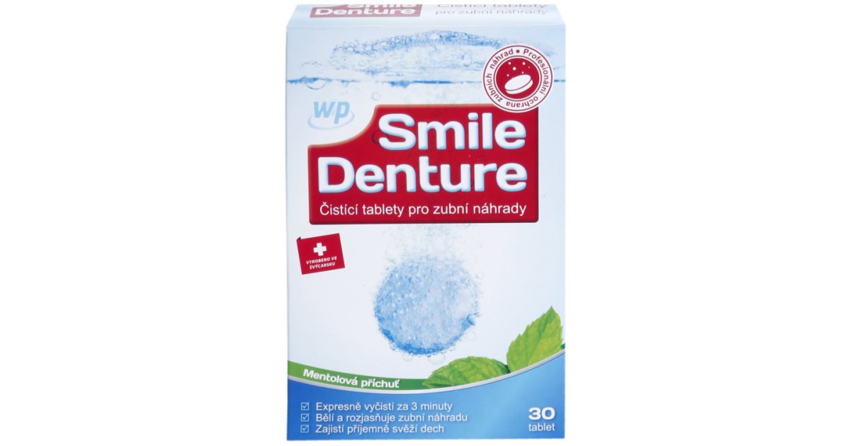White Pearl Smile Denture Pastilhas para a limpeza de próteses | notino.pt