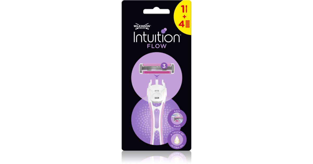 Wilkinson Sword Intuition Flow Hybrid women’s shaver + spare blades 4 ...