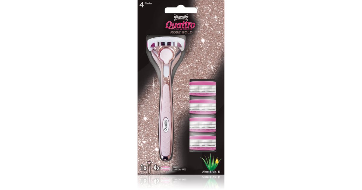 Wilkinson Sword Quattro for Women Rose Gold самобръсначка + резервни ...