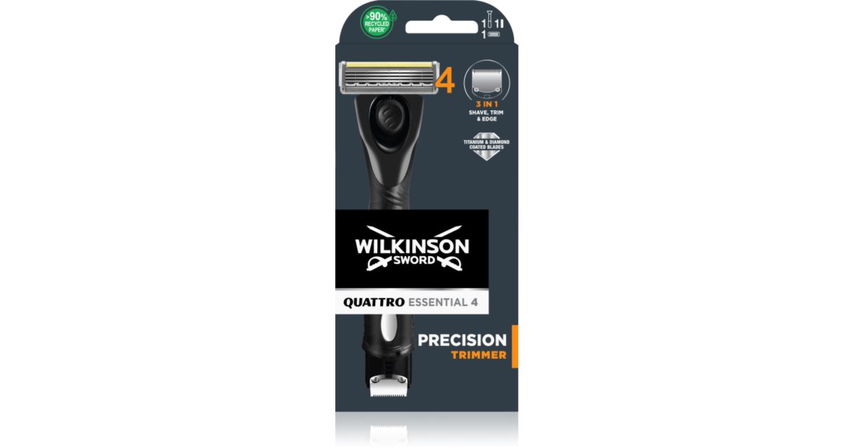 Wilkinson Sword Quattro Precision Trimmer razor + replacement heads ...