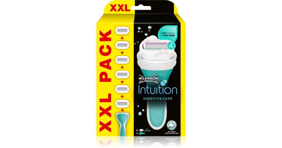 Wilkinson Sword Intuition Sensitive Care Razor + Replacement Head 6 pcs ...