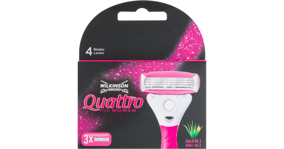Wilkinson Sword Quattro for Women Aloe & Vit. E Replacement Blades ...