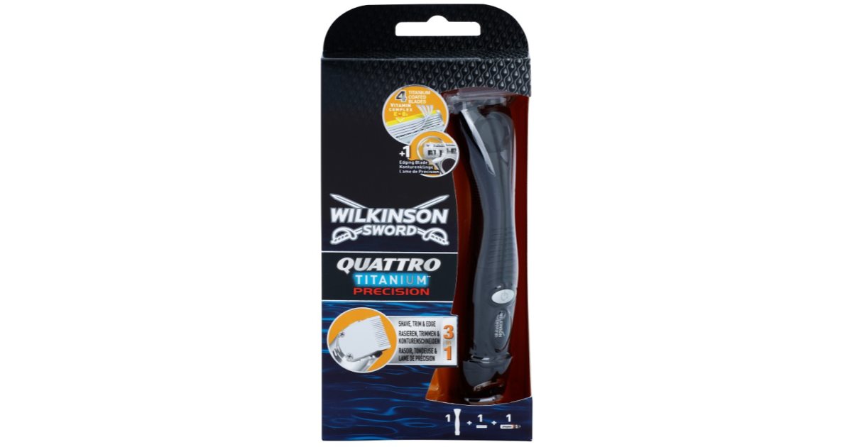 Wilkinson Sword Quattro Titanium Precision Trimmer And Shaver For Wet ...