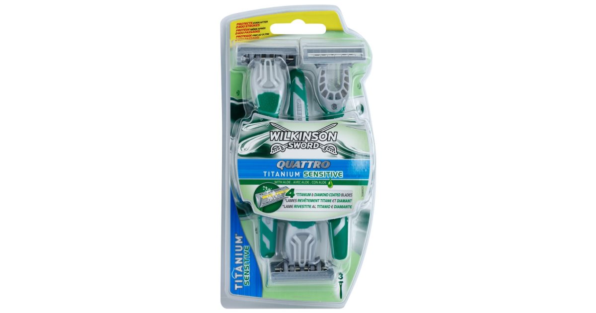 Wilkinson Sword Quattro Titanium Sensitive rasoirs jetables | notino.fr