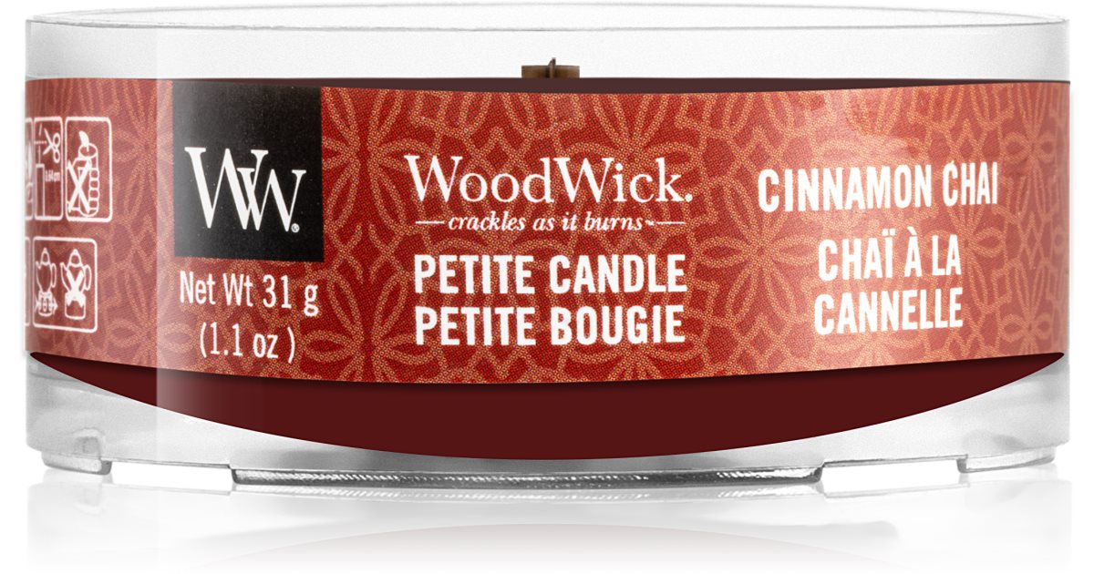 Woodwick Cinnamon Chai votive candle wooden wick | notino.co.uk