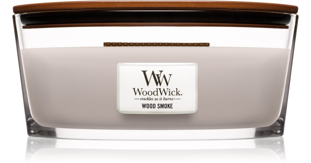 Woodwick Wood Smoke bougie parfumée avec mèche en bois (hearthwick ...