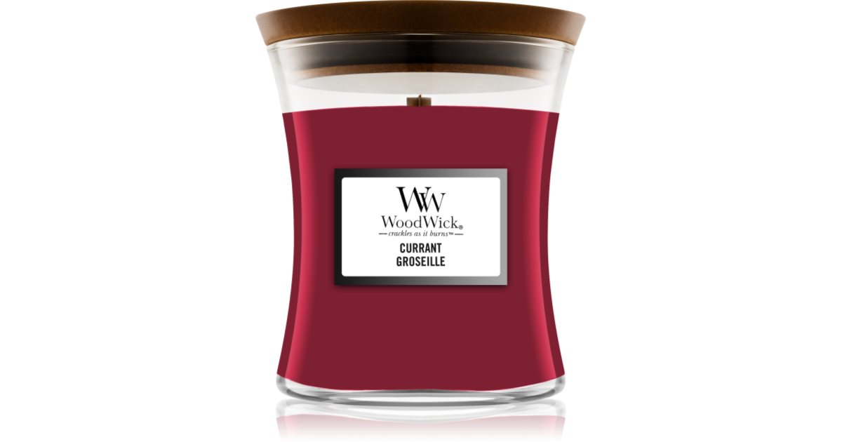 Woodwick Currant scented candle with wooden wick | notino.ie