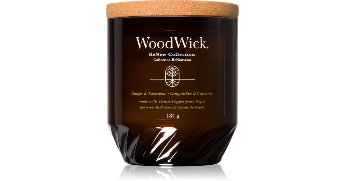 Woodwick Ginger & Turmeric scented candle with wooden wick | notino.co.uk