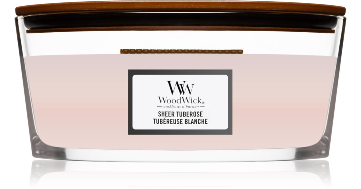 Woodwick Sheer Tuberose bougie parfumée avec mèche en bois (hearthwick ...