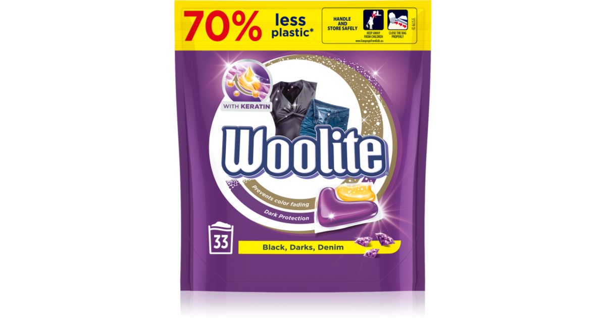 Woolite Darks, Denim & Black laundry pods with keratin | notino.ie