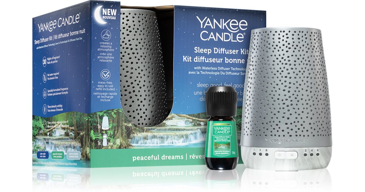 Yankee Candle Sleep Diffuser Kit Silver dyfuzor elektryczny nape nienie notino.pl