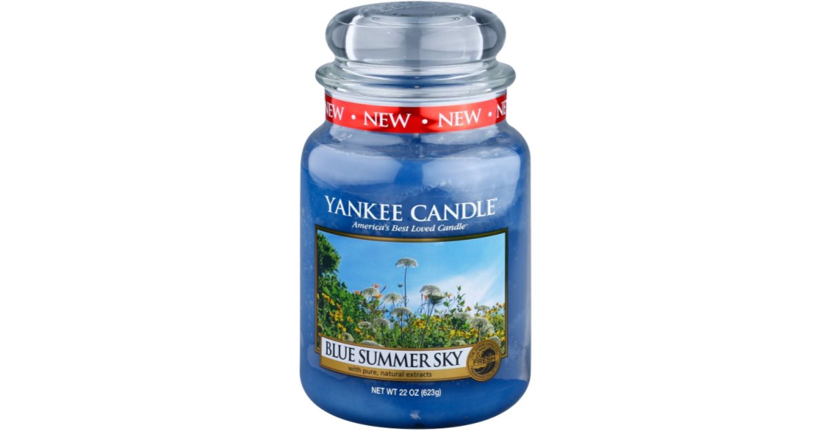 Yankee Candle Blue Summer Sky ароматна свещ 623 гр. Classic голяма ...