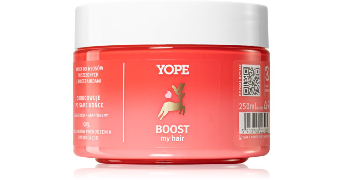 Yope BOOST my hair Genoprettende maske til skadet hår | notino.dk