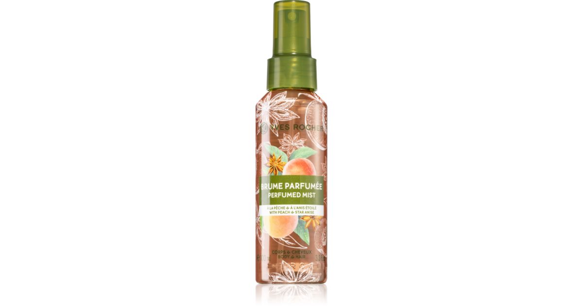 Yves Rocher Peach & Star Anise spray perfumado para corpo e cabelo ...