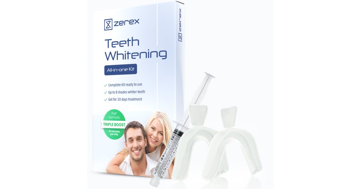 Zerex Teeth whitening All-in-one Kit set for gentle teeth whitening ...