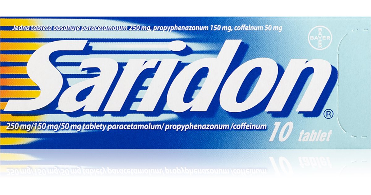 Saridon Saridon 250mg/150mg/50mg tablety ke snížení horečky a tlumení ...